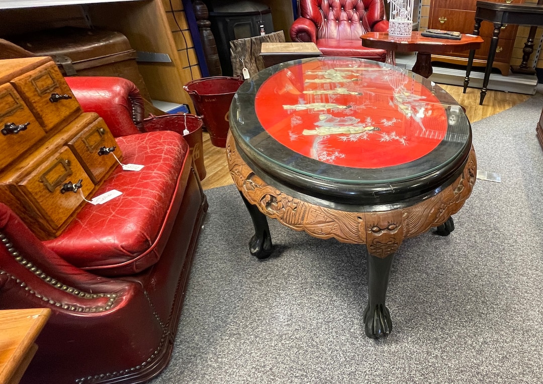 Beautiful Antique Asian Coffee Table With Pearl Inlay Details - Etsy