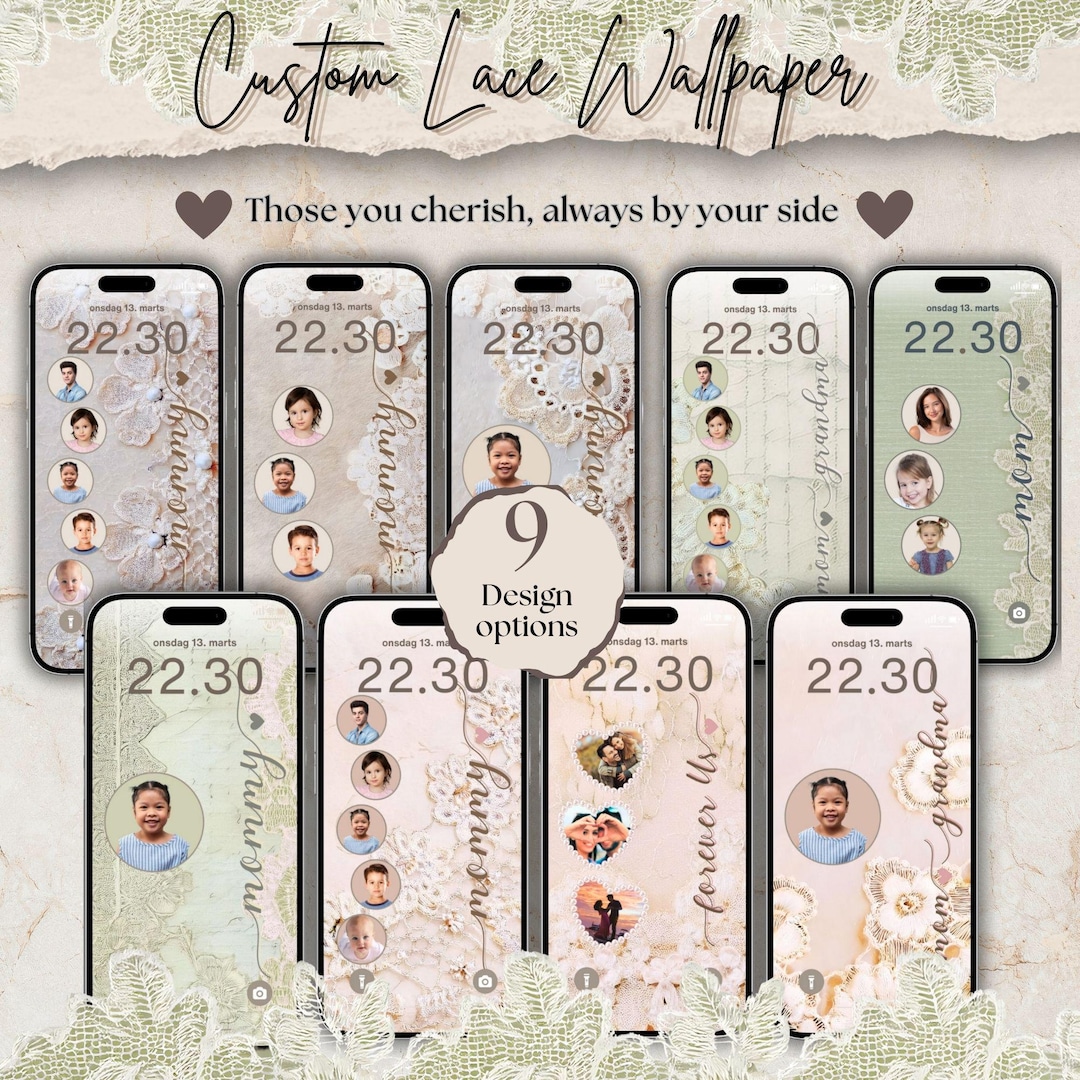 Custom Lace Phone Wallpaper, Elegant Personalized Background for Photos ...