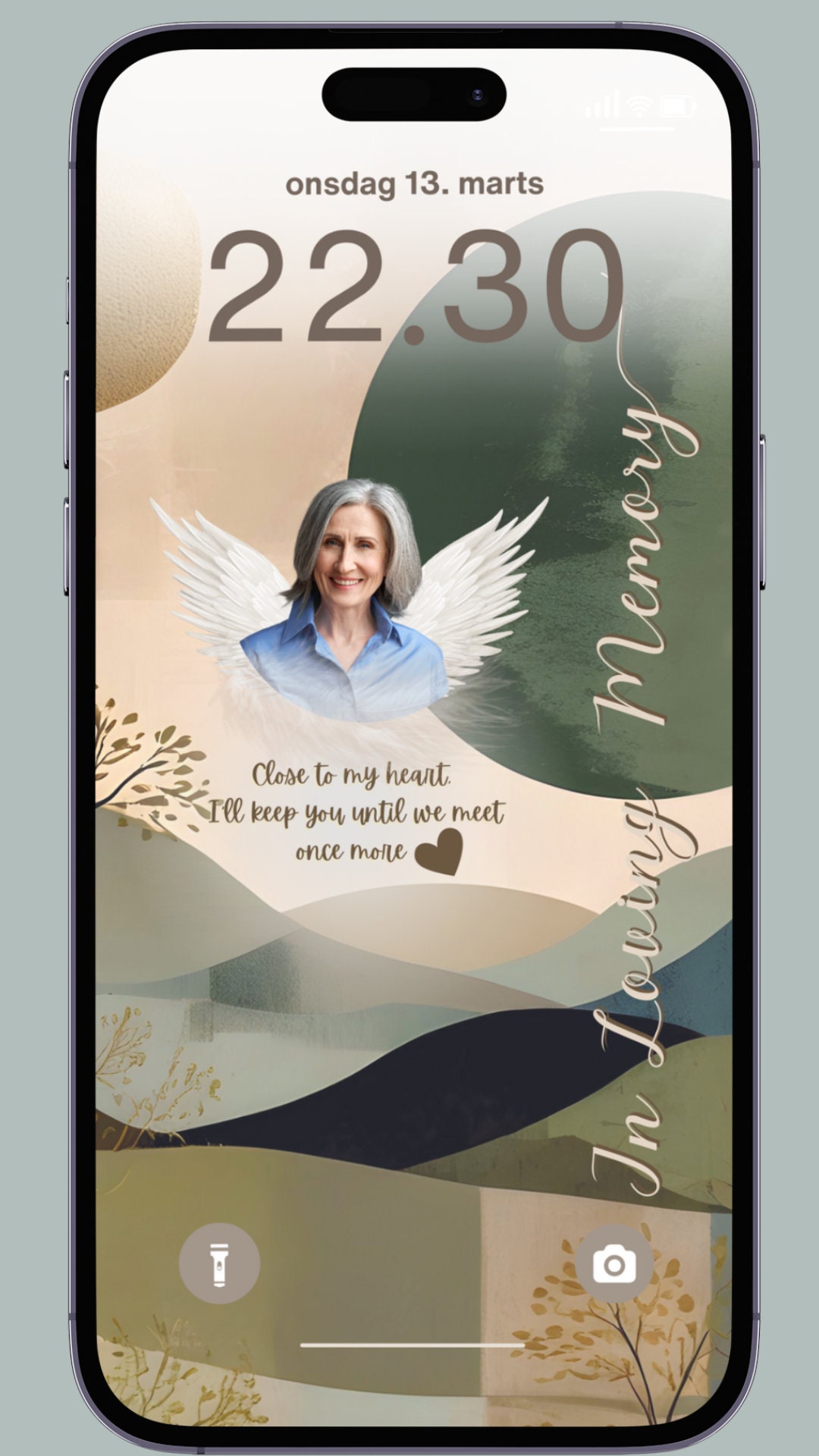 Custom Memorial Phone Background Wallpaper, Personalized for Art for ...