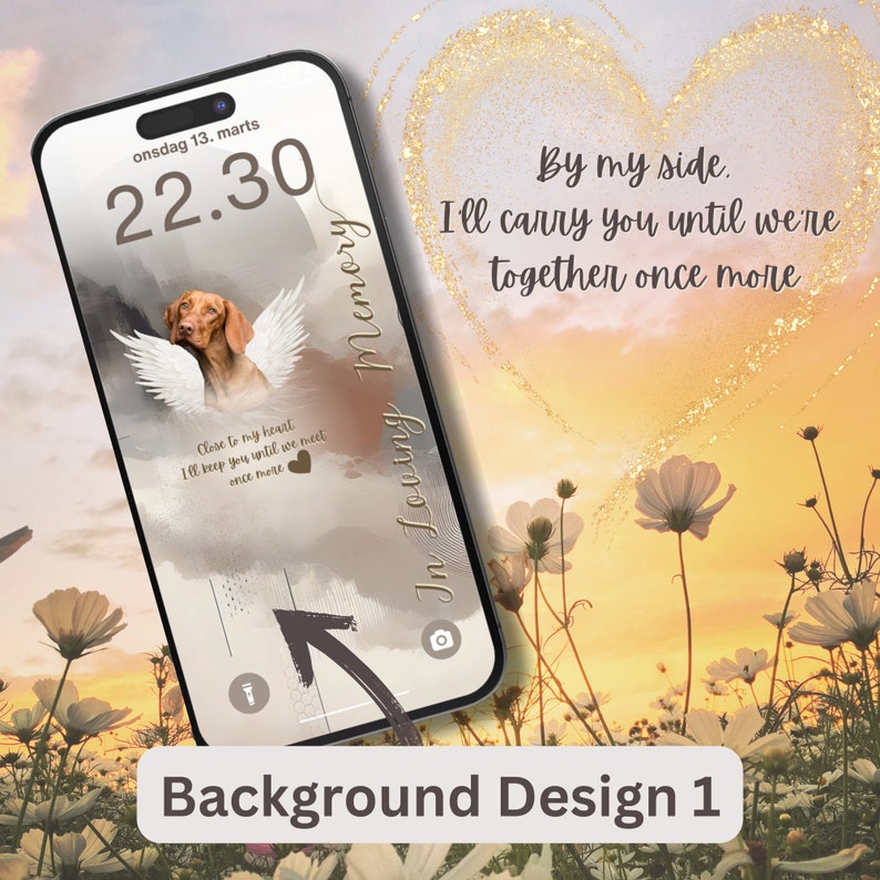 Custom Memorial Phone Background Wallpaper, Personalized for Art for ...