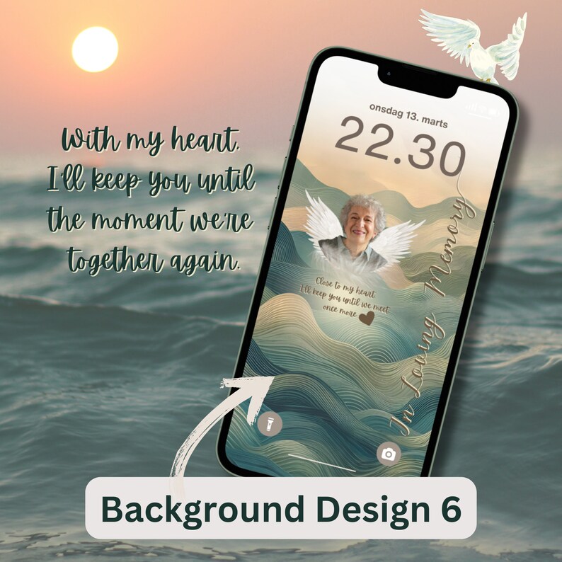 Custom Memorial Phone Background Wallpaper, Personalized for Art for ...