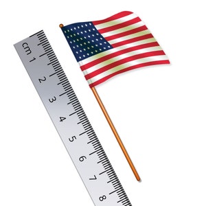 US Flag WW2 1:32 Scale Toy Soldier Flag of USA width 3.8cm / Pole ...