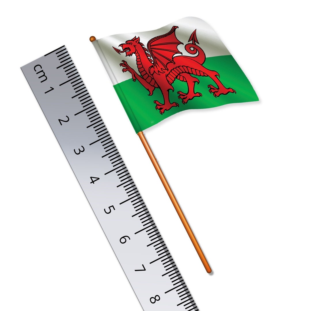 Welsh Flag 1:32 Scale Toy Soldier Flag of Wales (width 3.8cm / Pole ...