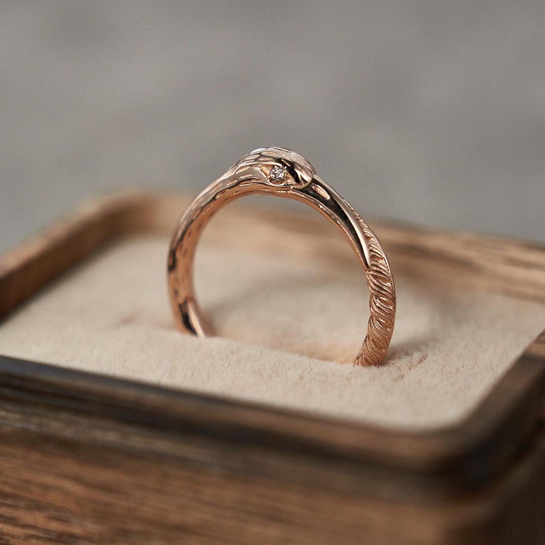 Personalized Rings Japanese Longevity Ring Solid Rose Gold Ring Symbol ...