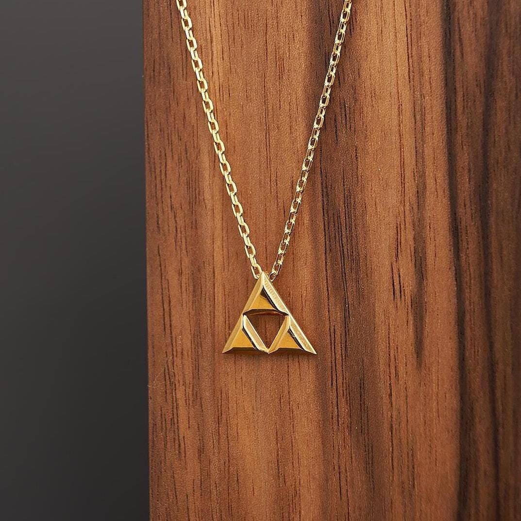 Triforce Necklace Zelda Jewelry Silver Gold Plated Geeky Gift Retro ...