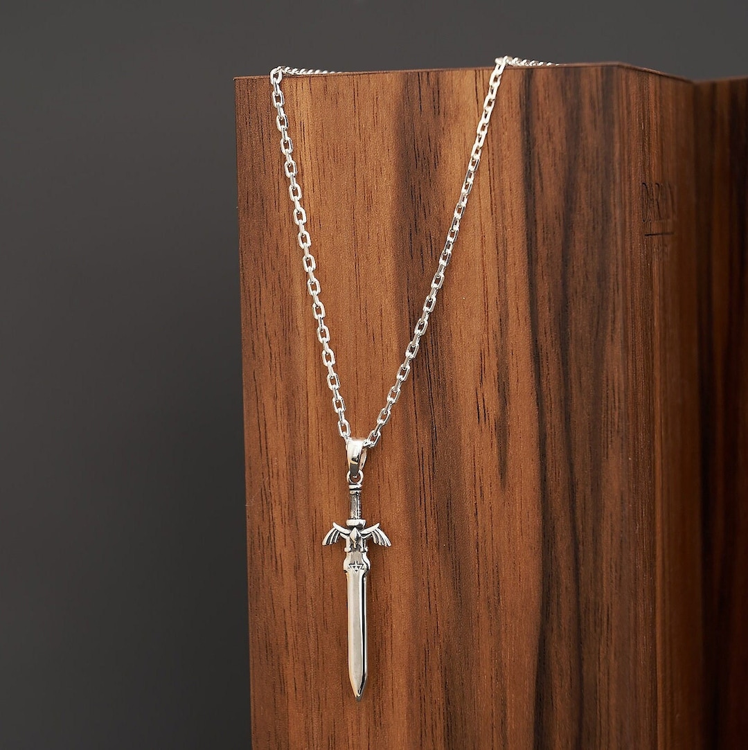 Zelda Master Sword Necklace 925 Sterling Silver Pendant Zelda Jewelry ...