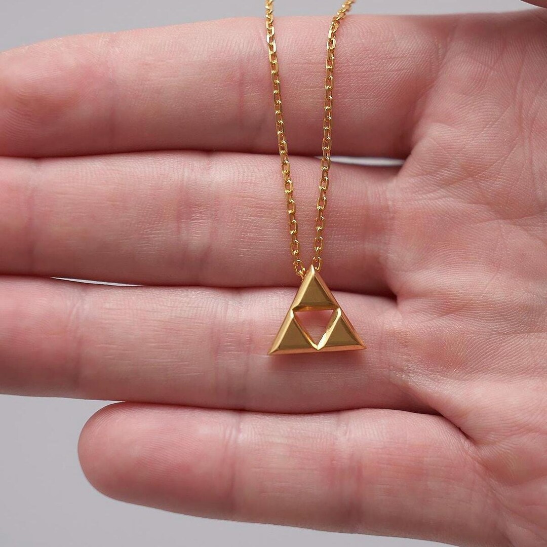 Triforce Necklace Zelda Jewelry Silver Gold Plated Geeky Gift Retro ...