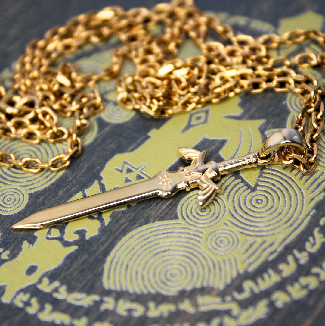 Master Sword Necklace 925 Silver Gold Plated Zelda Necklace - Etsy