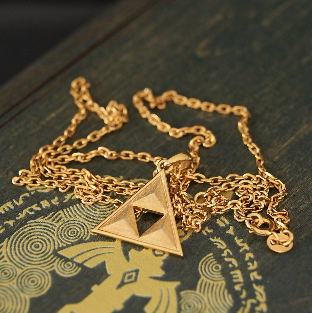 Zelda Necklace Triforce Necklace 925 Silver Gold Plated Zelda Gift - Etsy