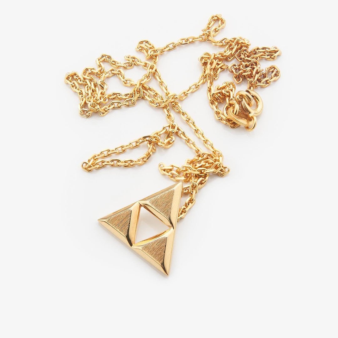 14k Triforce Pendant Solid Gold Zelda Necklace Gift for Him Handmade ...