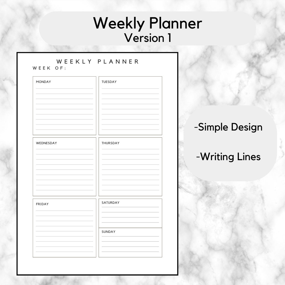 Weekly Planner Printable Template, Weekly to Do List, Weekly Task ...