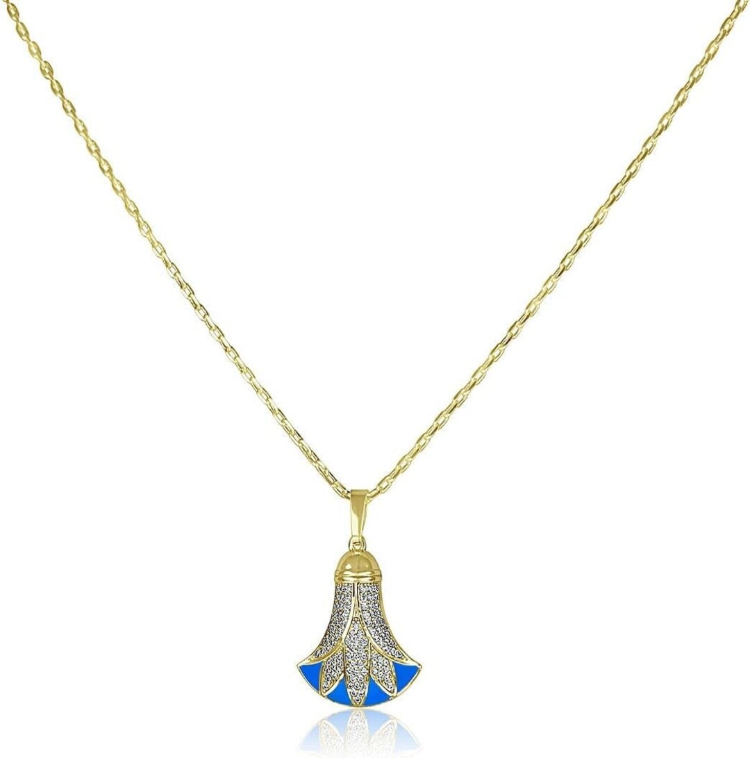 Cleopatra Lotus Cross Pendant Necklace 18k Gold Plated with Amazing ...