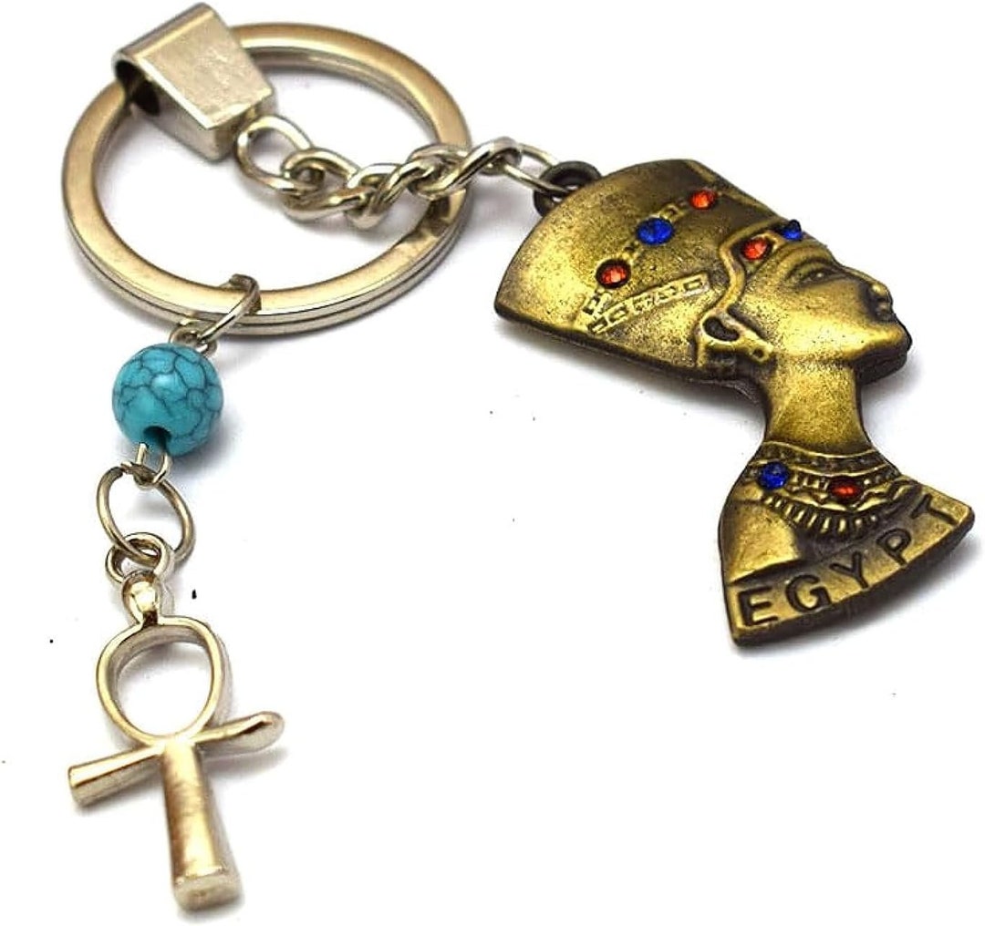 Pharaonic Egyptian Queen Cleopatra With Ankh Key Keychain Egyptian ...