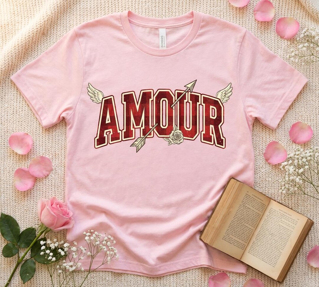 Vintage AMOUR Valentine PNG – Love Typography With Arrows & Wings ...