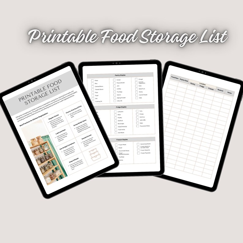 Printable Food Storage List - Etsy