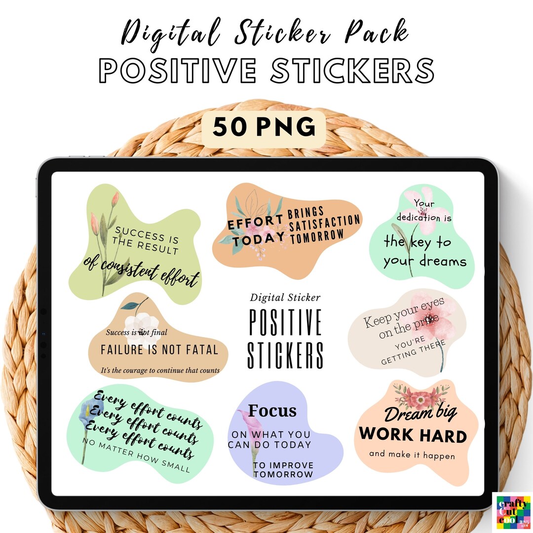 Blooming Positivity: Floral Elegance Digital Sticker Pack Bookish ...