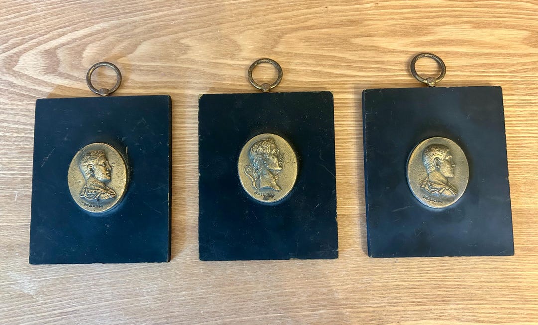 Vintage Roman Emperor Wall Plaques by Westwood | Set of 3 Neoclassical ...