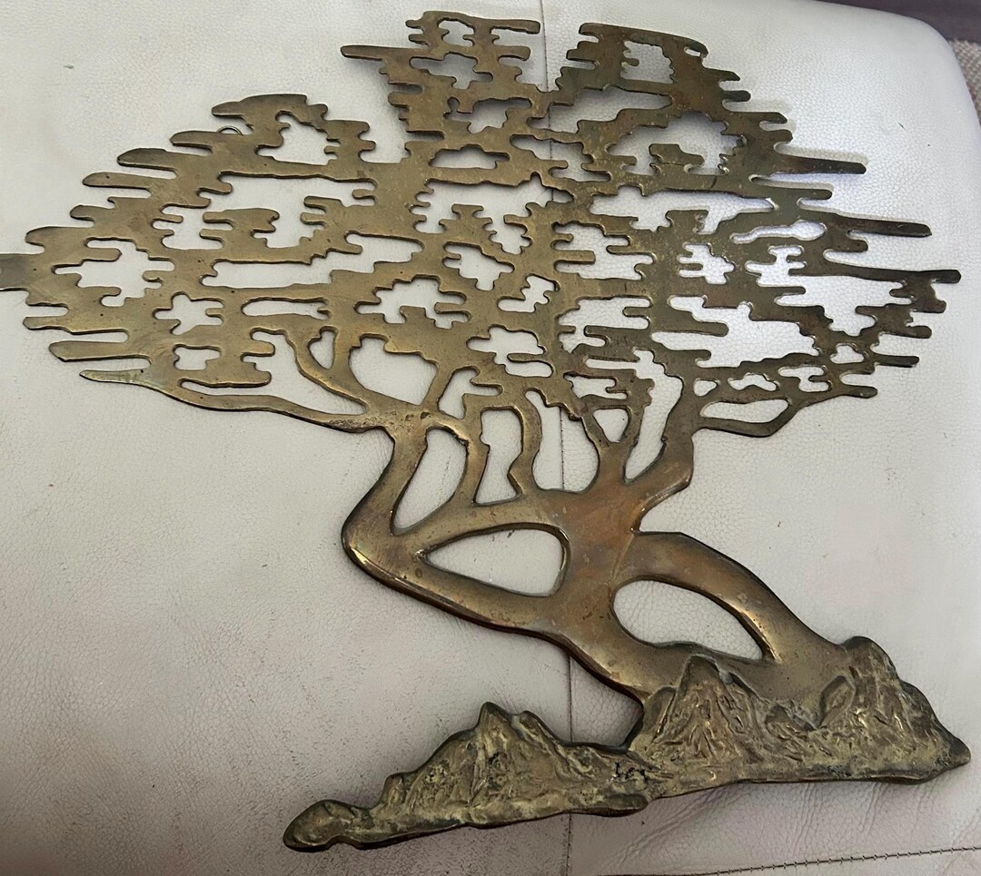 Vintage MCM Wall Hanging Brass Tree of Life Bonsai Tree - Etsy