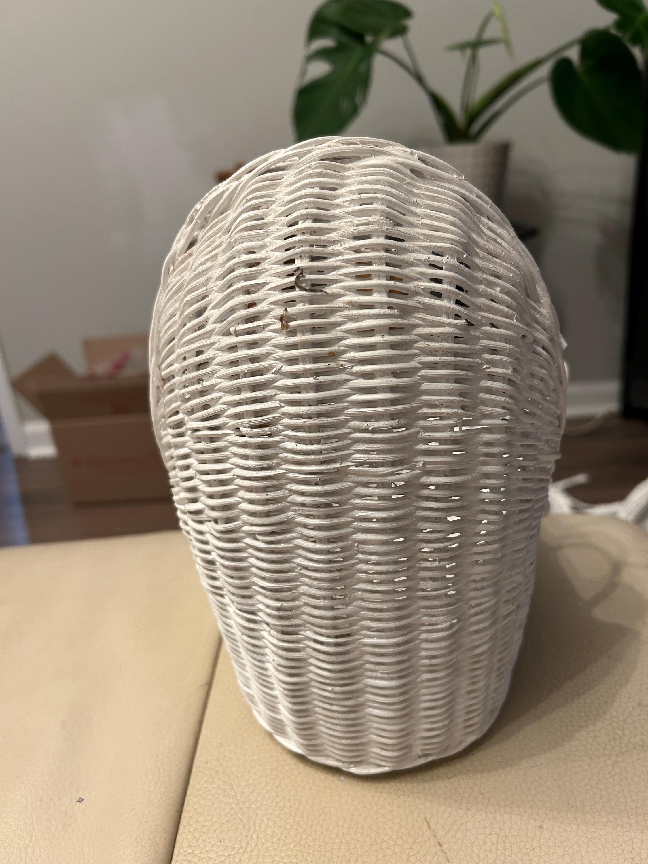 White Wicker Bassinet for Doll, VINTAGE Wicker Baby Bassinet, Mid ...