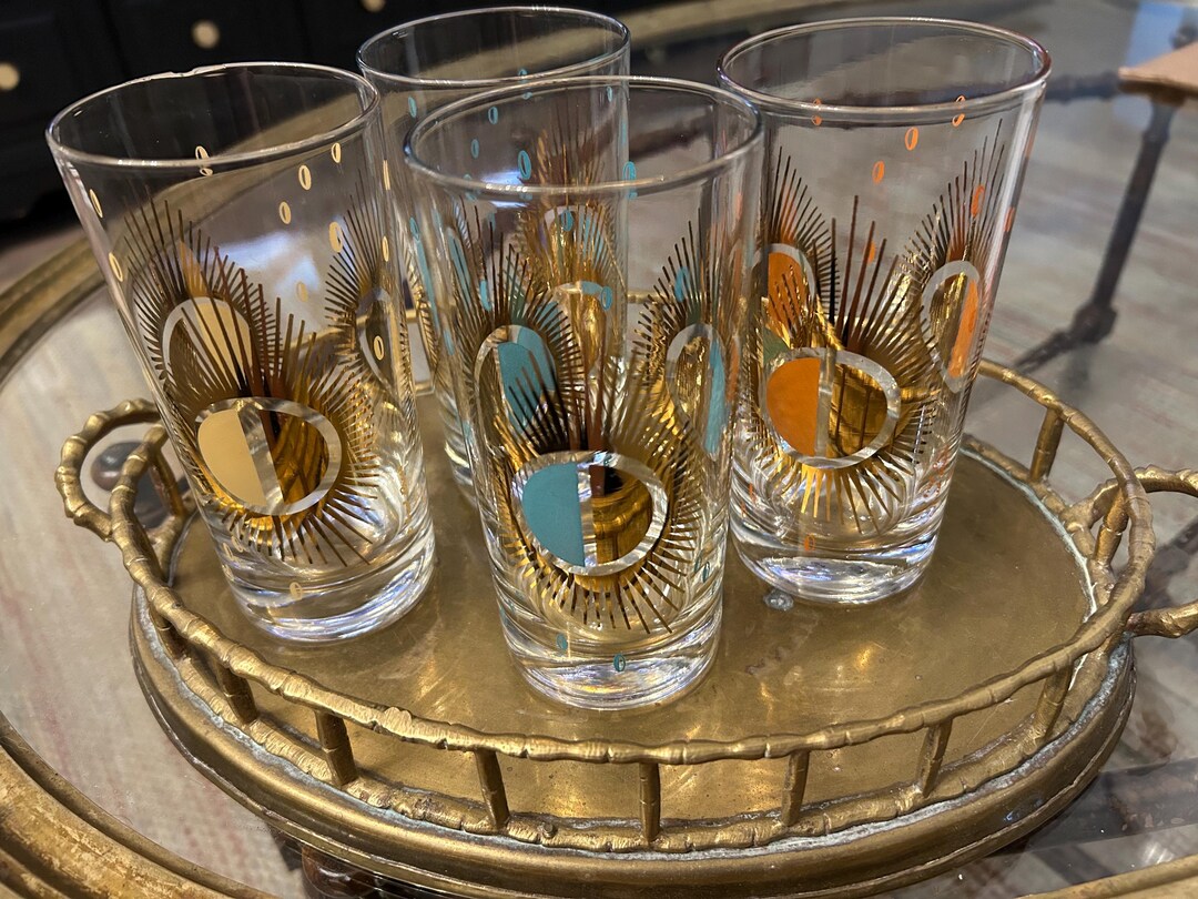 Fred Press Barware Atomic Starburst Highball Glasses Set of 4 Mid ...