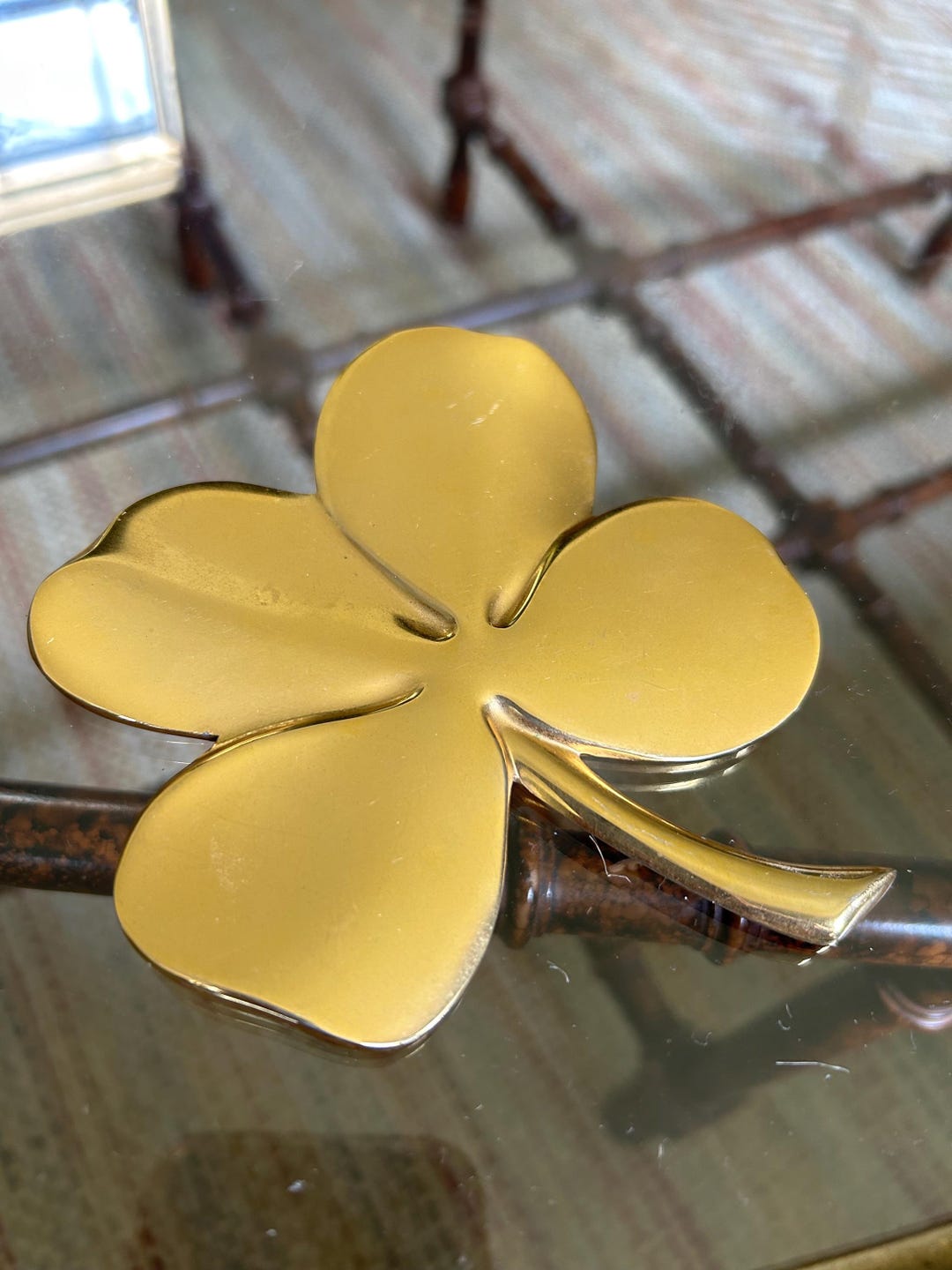 Vintage 24K Gold Plated Four Leaf Clover Shamrock Paperweight Irish - Etsy