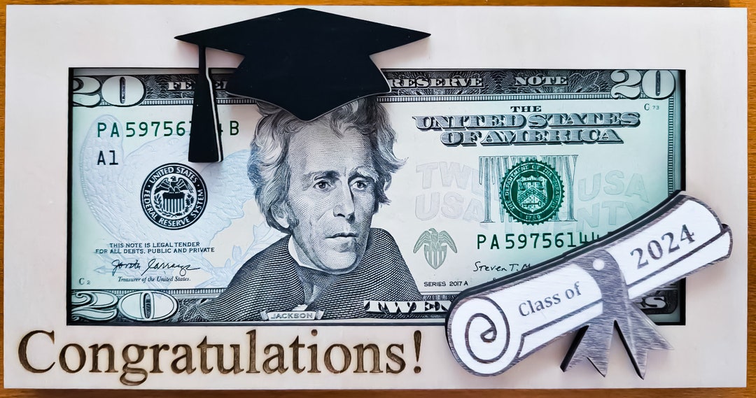 Wooden Graduation Card Gift Tag Money Personalized Gift Card Holder ...