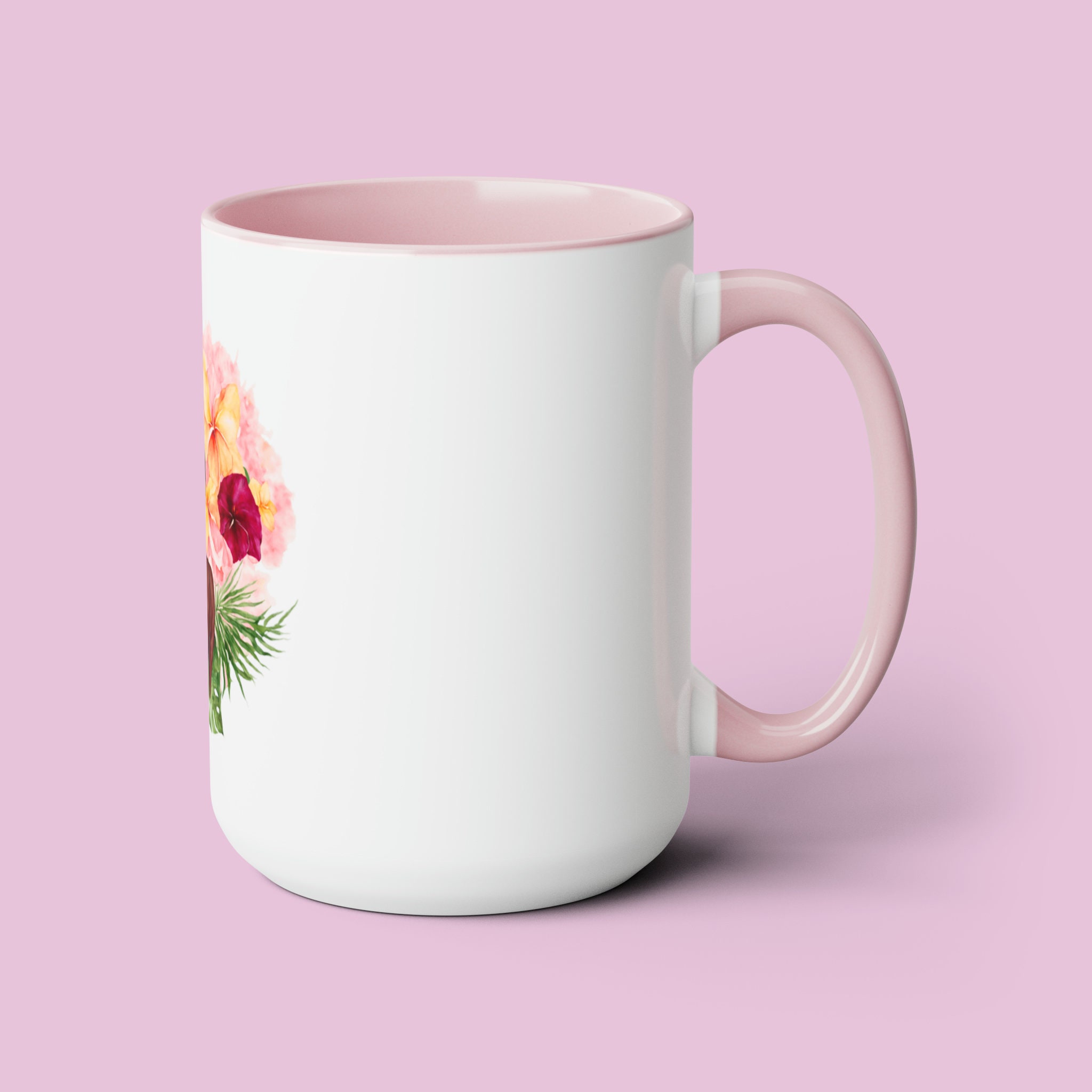 Two-tone Coffee Mugs, Flower Girl Coffee Mug 15oz - Etsy