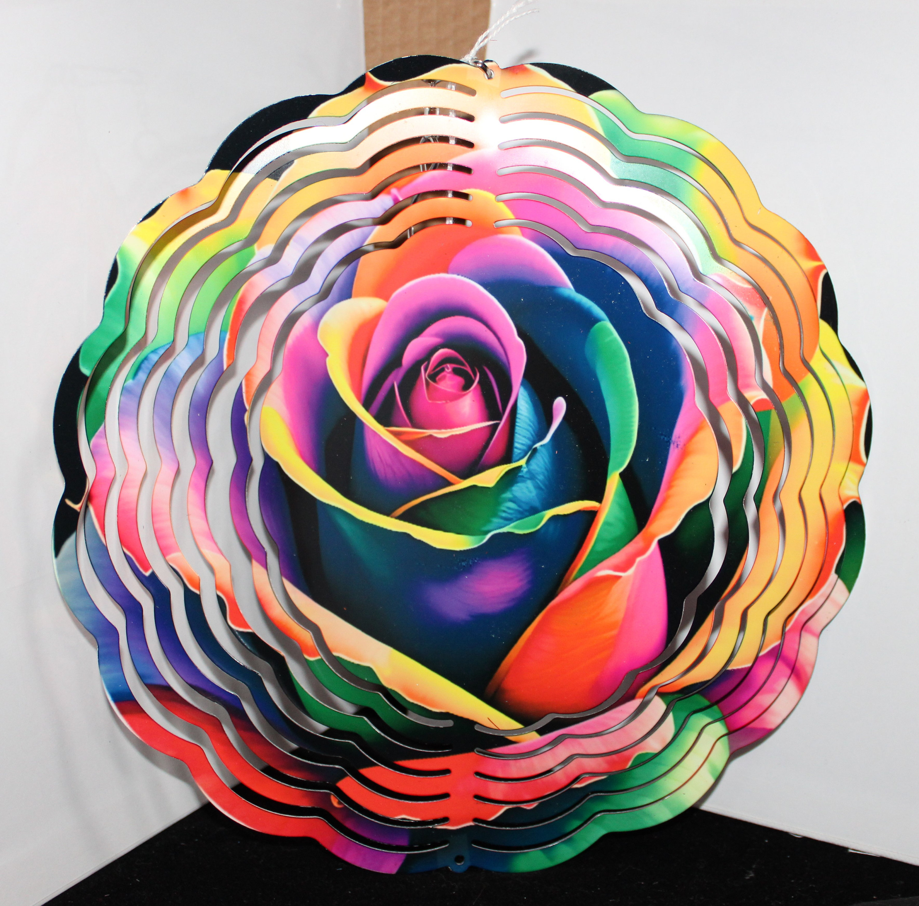 10" Rainbow Rose Wind Spinner - Etsy