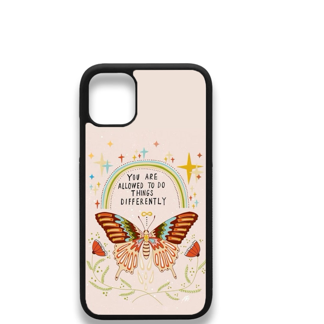Retro Butterfly Motivational Quote Spring Phone Case for iPhone 15, 14 ...
