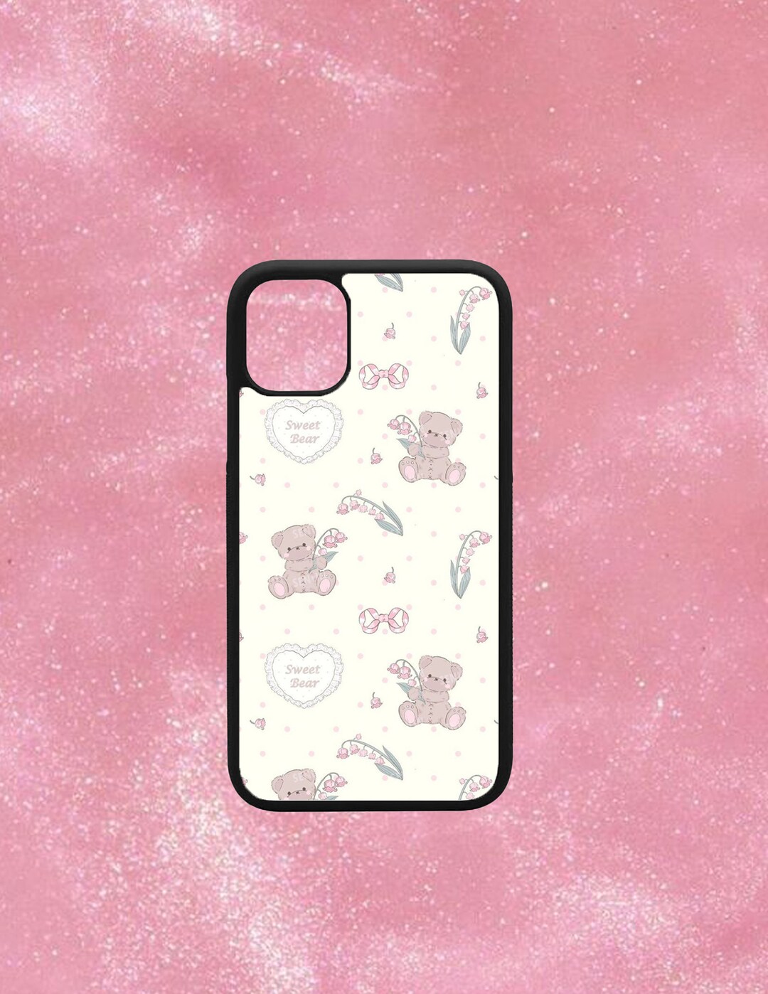 Vintage Coquette Aesthetic Sweet Bear Bows Phone Case for iPhone XR, 11 ...