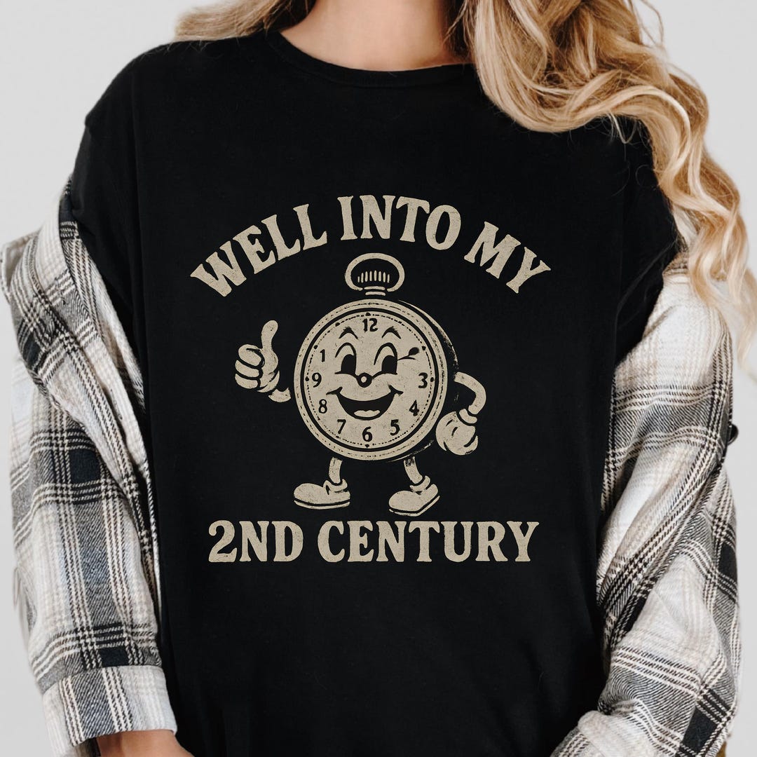 Vintage Pocket Watch Humor Tee: 2nd Century Milestone for Seniors ...