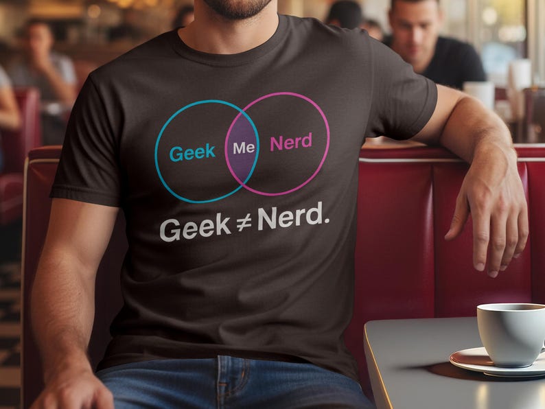 Neon Geek Vs Nerd Venn Diagram Tee: Humorous Identity T-shirt for Science Enthusiasts - Etsy