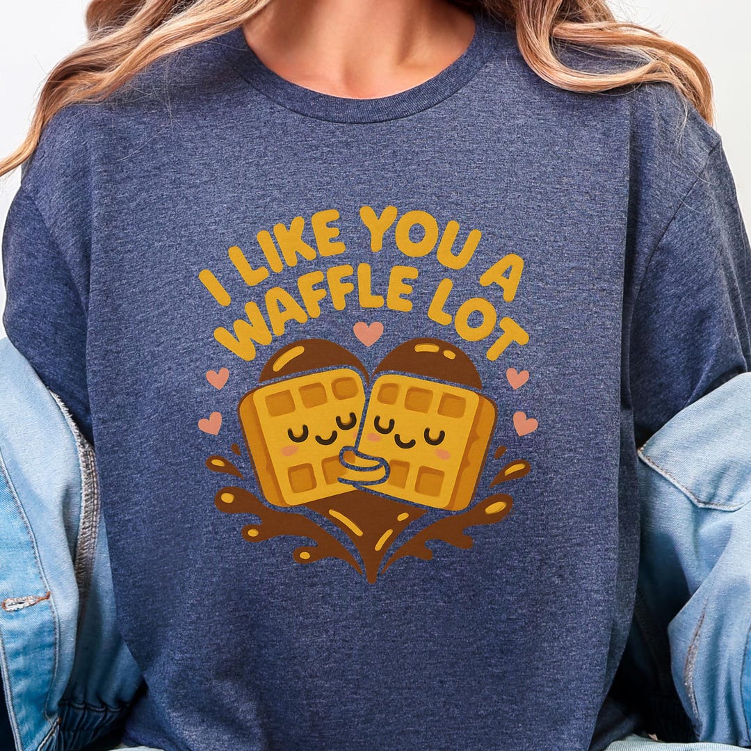 Kawaii Cute Hugging Waffles Pun T-shirt | Funny Breakfast Lover Gift ...