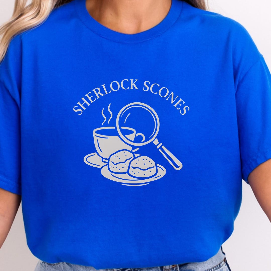 Sherlock Scones Minimalist Tea Time Parody T-shirt | Funny Foodie ...
