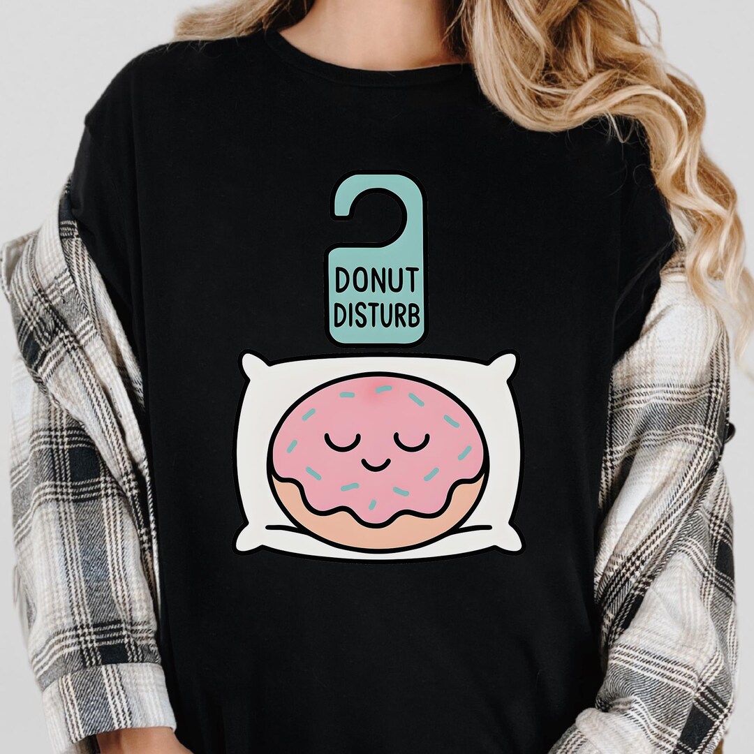 Pink Donut Disturb Sleepy Door Hanger | Funny Food-themed Bedroom Sign ...