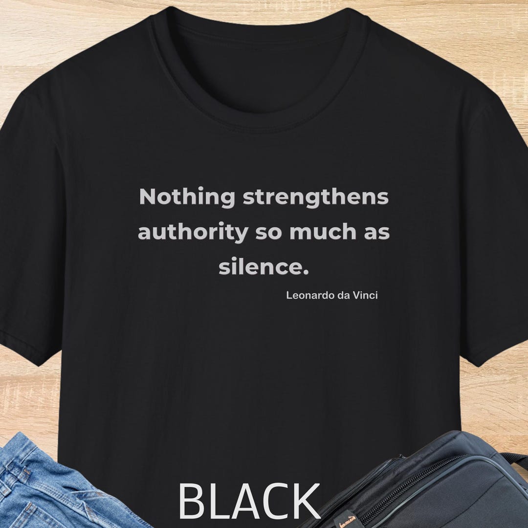 Leonardo Da Vinci Silence Quote T-shirt | Intellectual Gift for Free ...