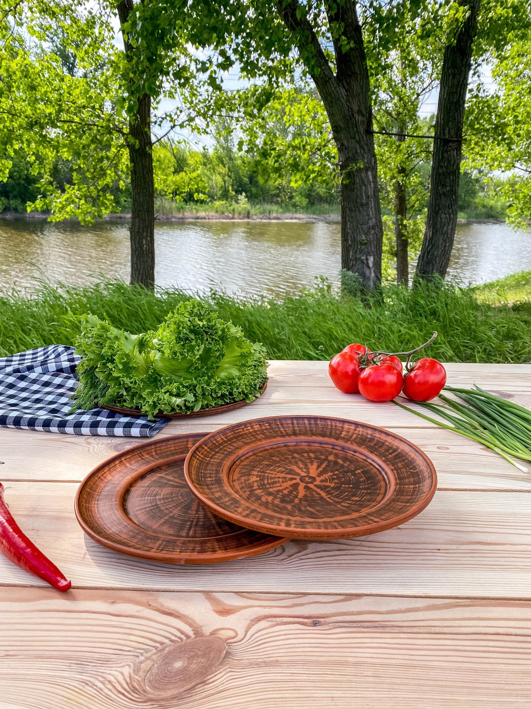 Rustic Gift, Ceramic Plate, Brown Dinner Thrown Plate, Village Decor ...