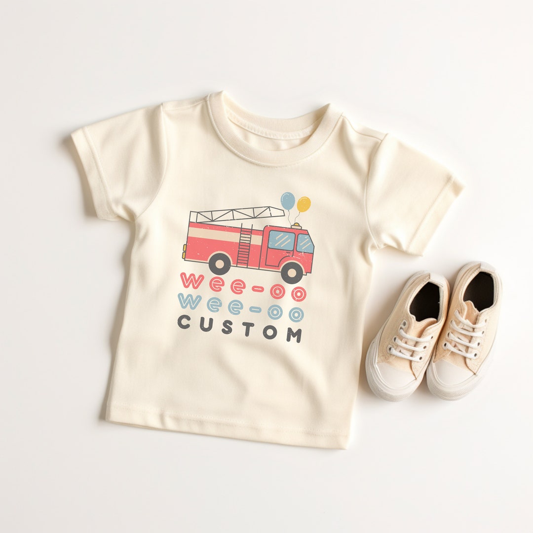 CUSTOM Toddler Firetruck Birthday Shirt Kids Fire Engine Shirt Trendy ...