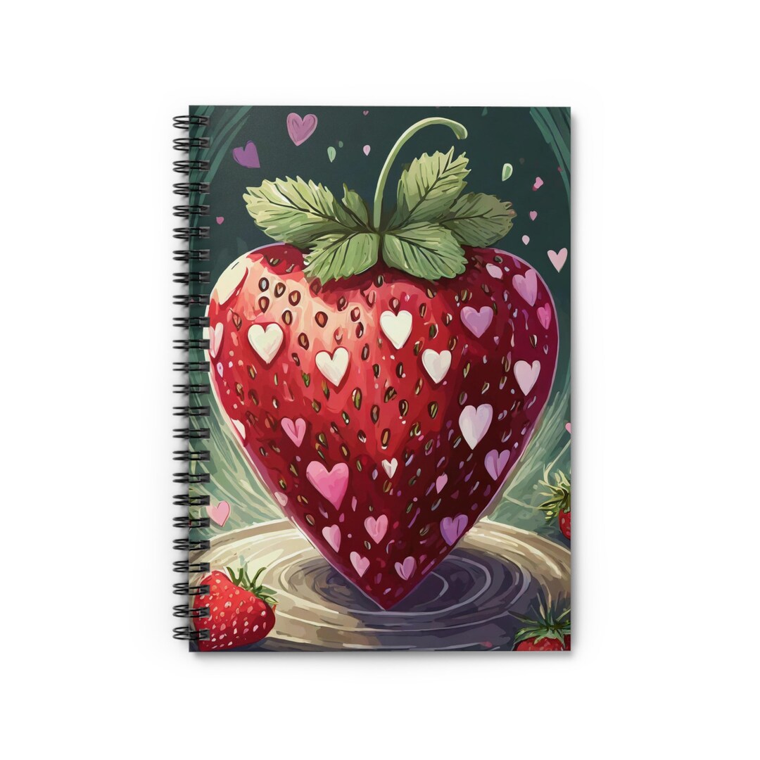 Strawberry Back to School Spiral Notebook Ruled Line Valentine's Day ...