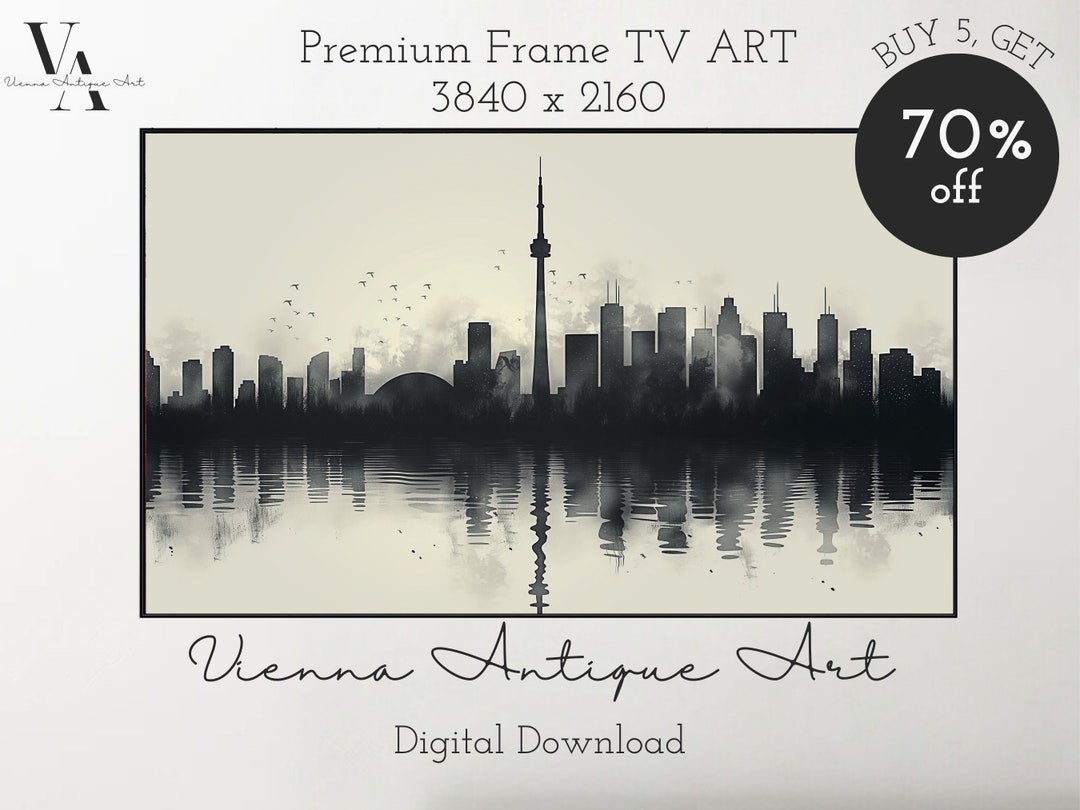 Toronto Skyline Wall Art, Digital Cityscape for Samsung Frame, Home ...