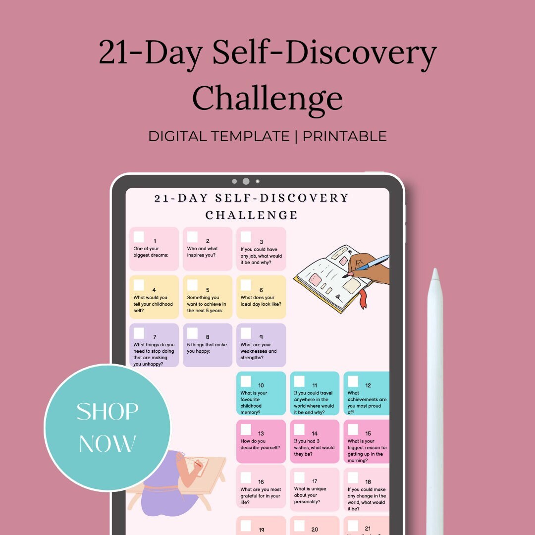 21-day Self-discovery Challenge | Printable | Unveil Your True Self ...