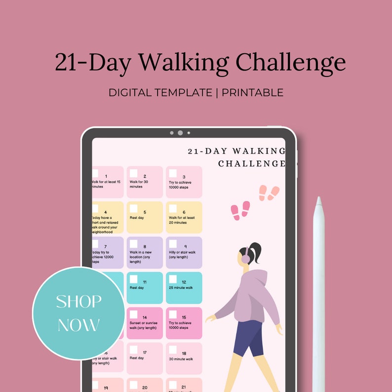 21-day Walking Challenge | Printable | Step Into Health, Step by Step ...