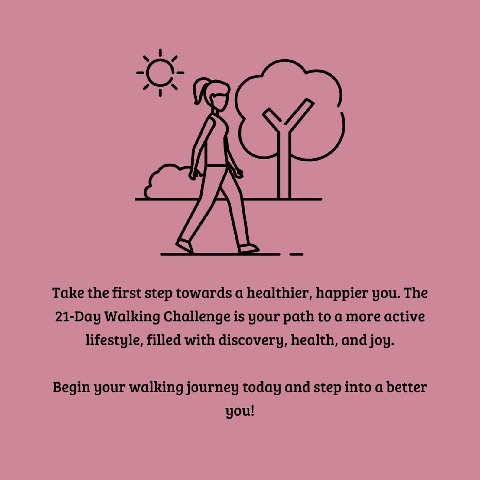21-day Walking Challenge | Printable | Step Into Health, Step by Step ...