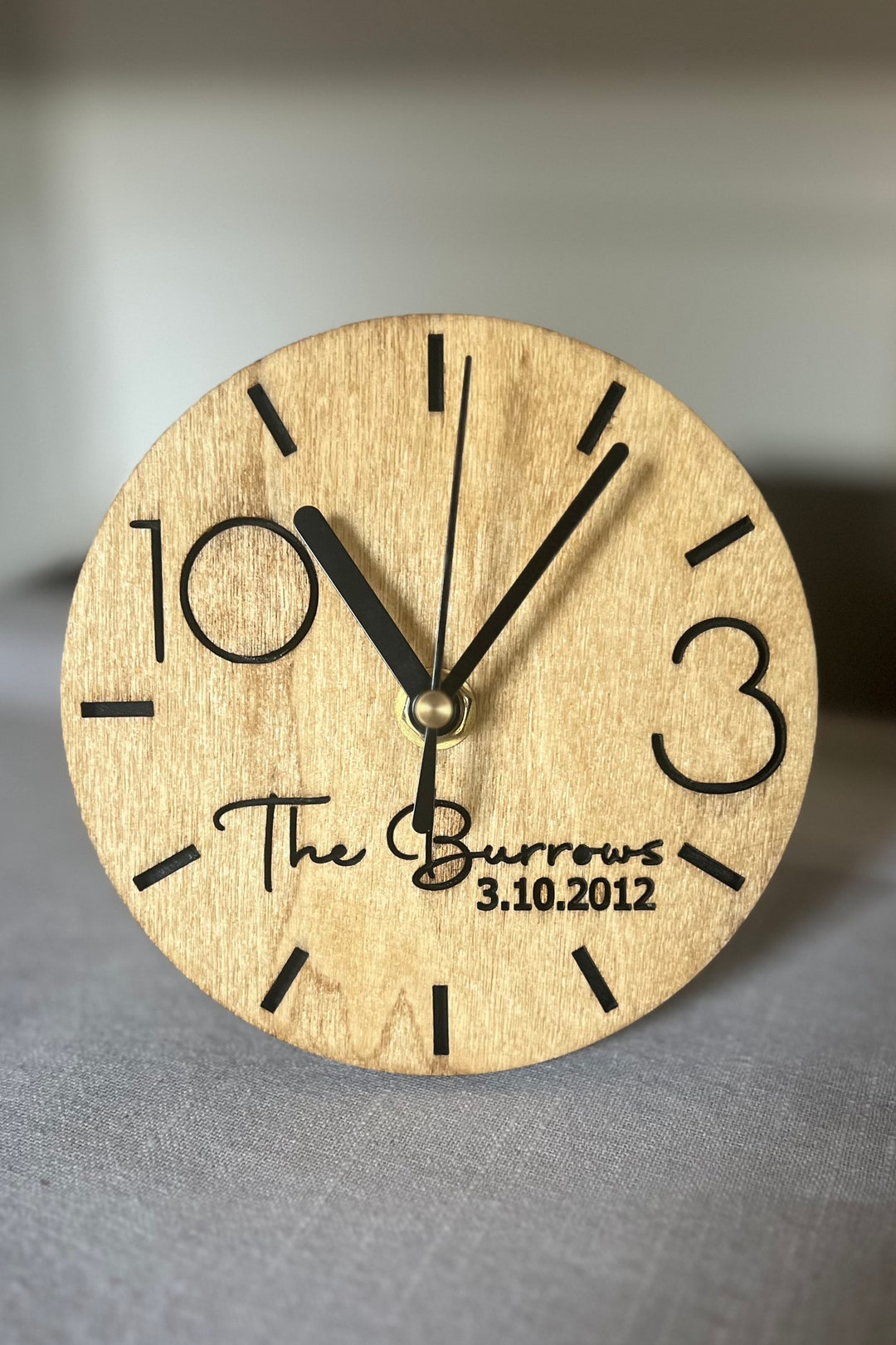 Personalized Anniversary Gift Clock Wedding Gift for Spouse Custom Desk ...