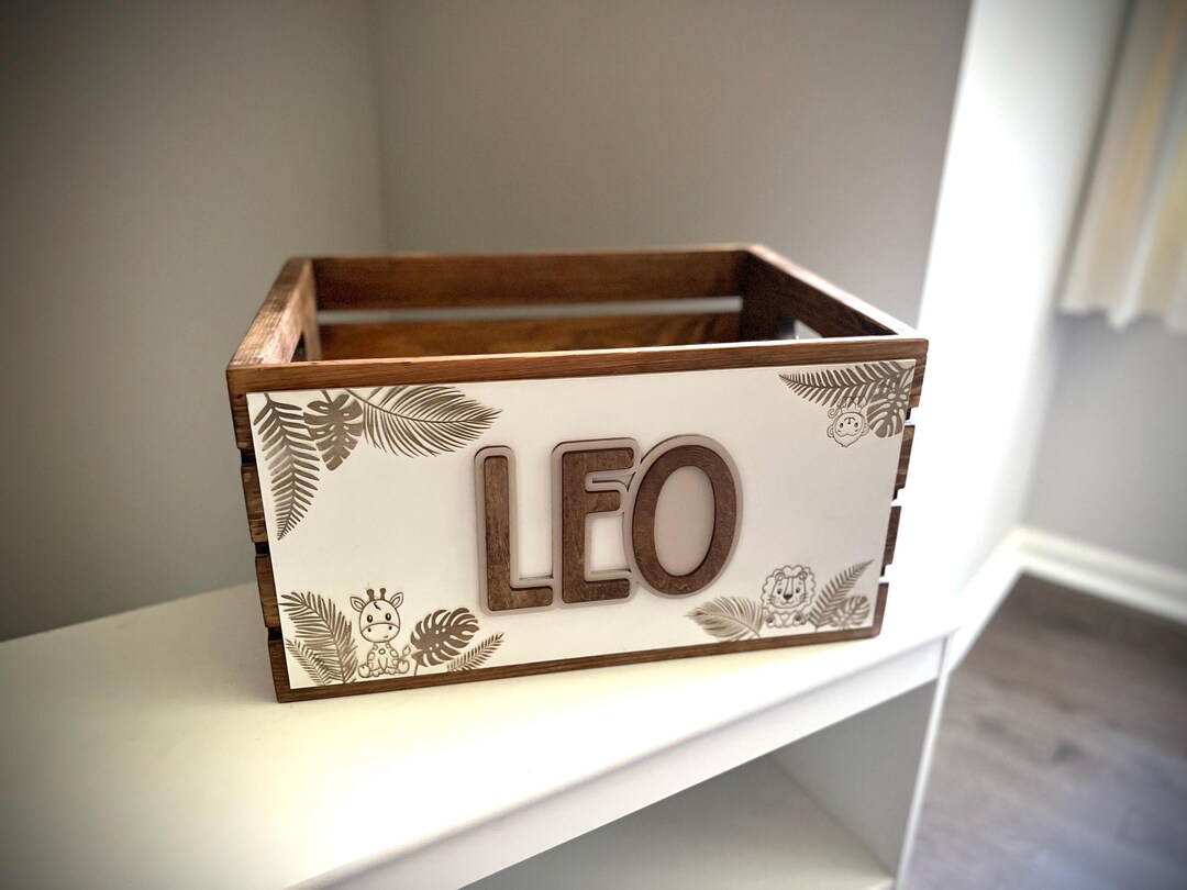 Kids Toy Box Personalized Storage Nursery Storage Tote Baby Shower Gift ...