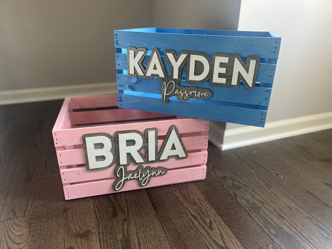 Personalized Kids Toy Basket Kids Toy Storage Wood Storage Box ...