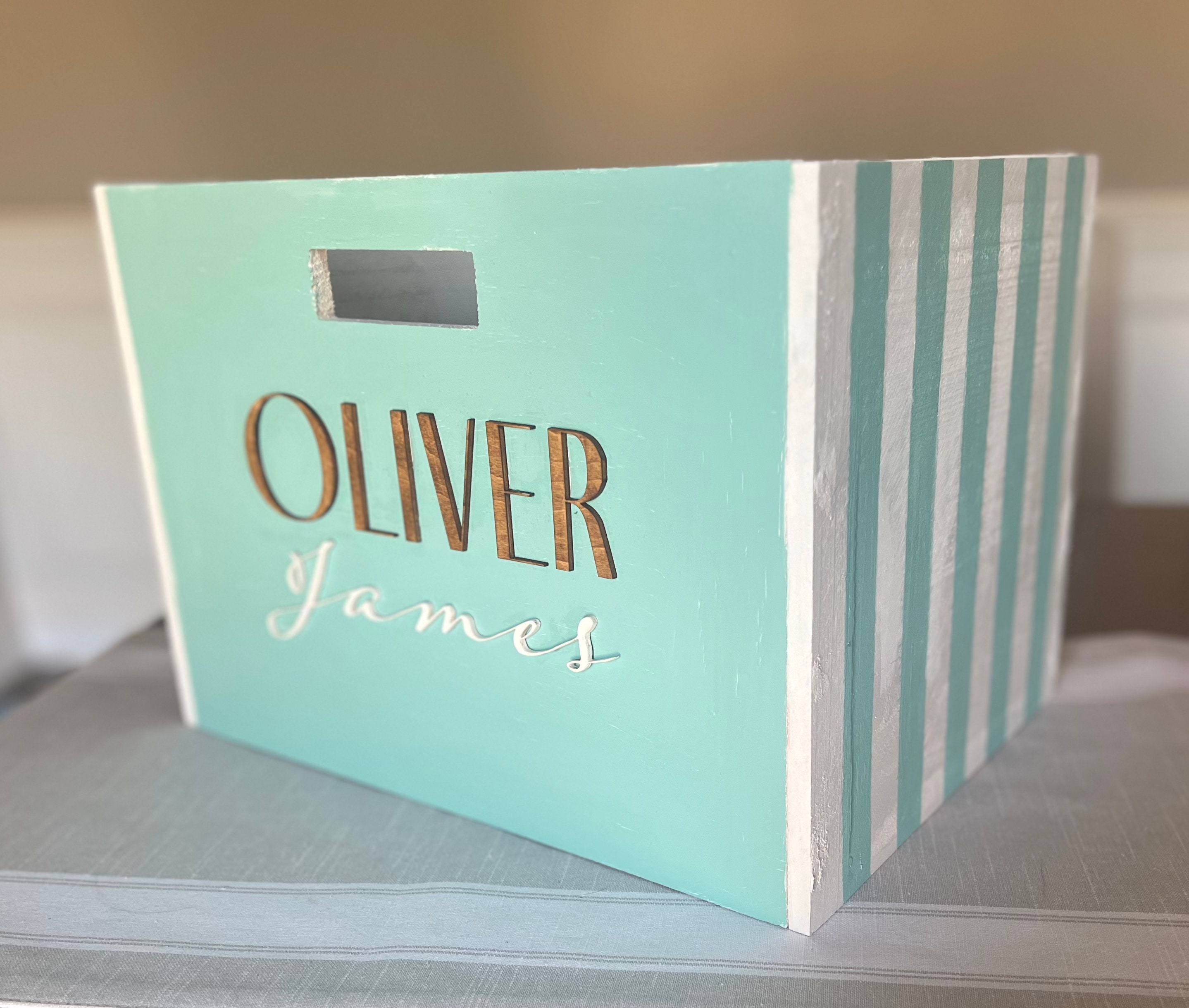 Personalized Toy Box Wood Storage Tote Kids Toy Storage Bin Aesthetic ...