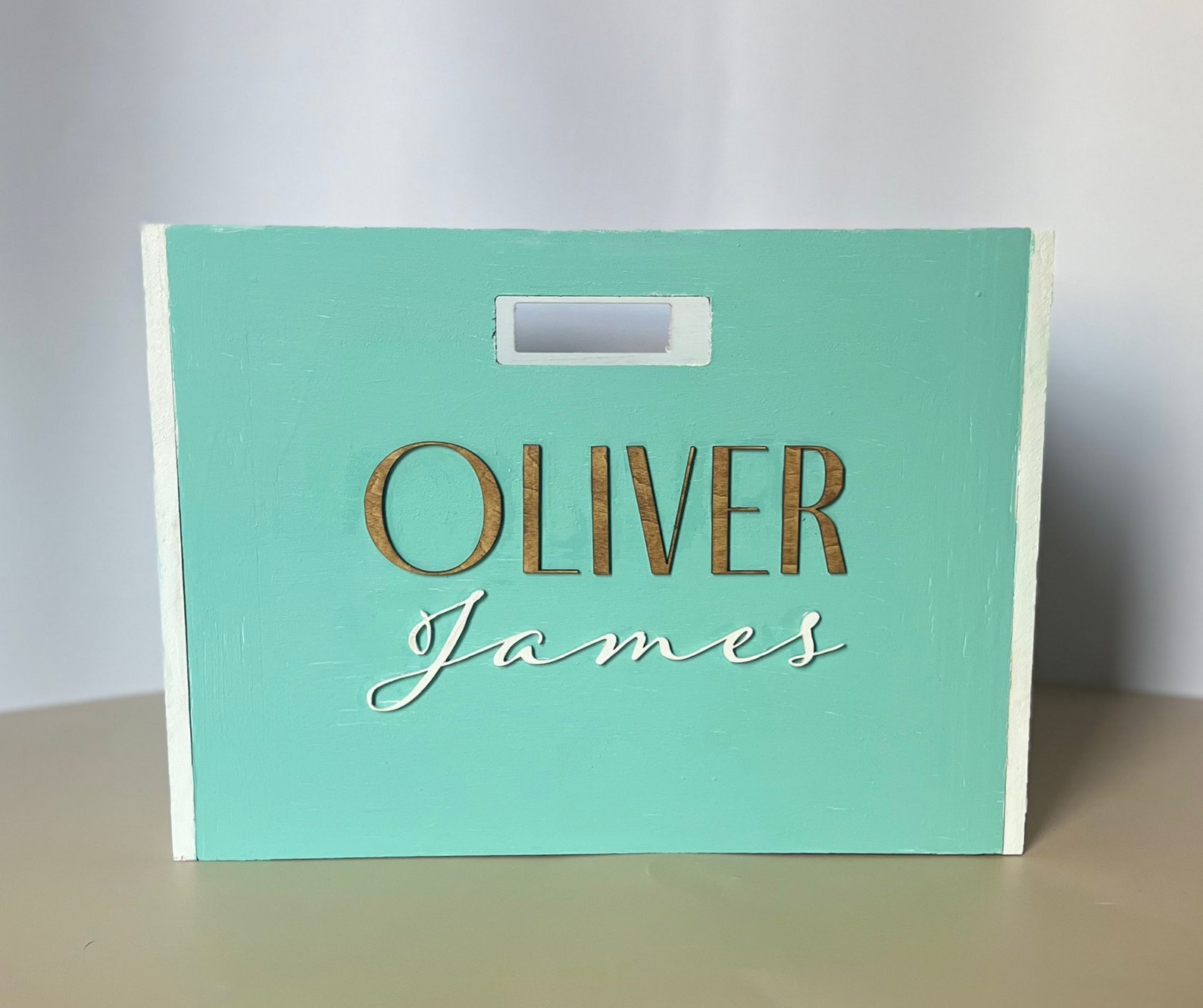 Personalized Toy Box Wood Storage Tote Kids Toy Storage Bin Aesthetic ...