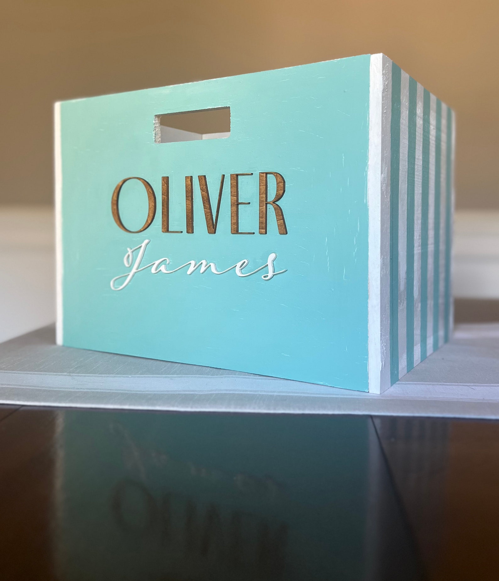 Personalized Toy Box Wood Storage Tote Kids Toy Storage Bin Aesthetic ...