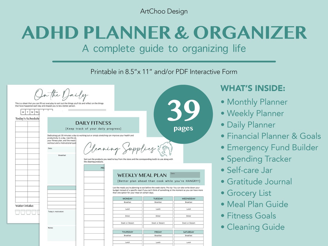 Easy to Use & Beginner Friendly ADHD Planner and Organizer - Etsy